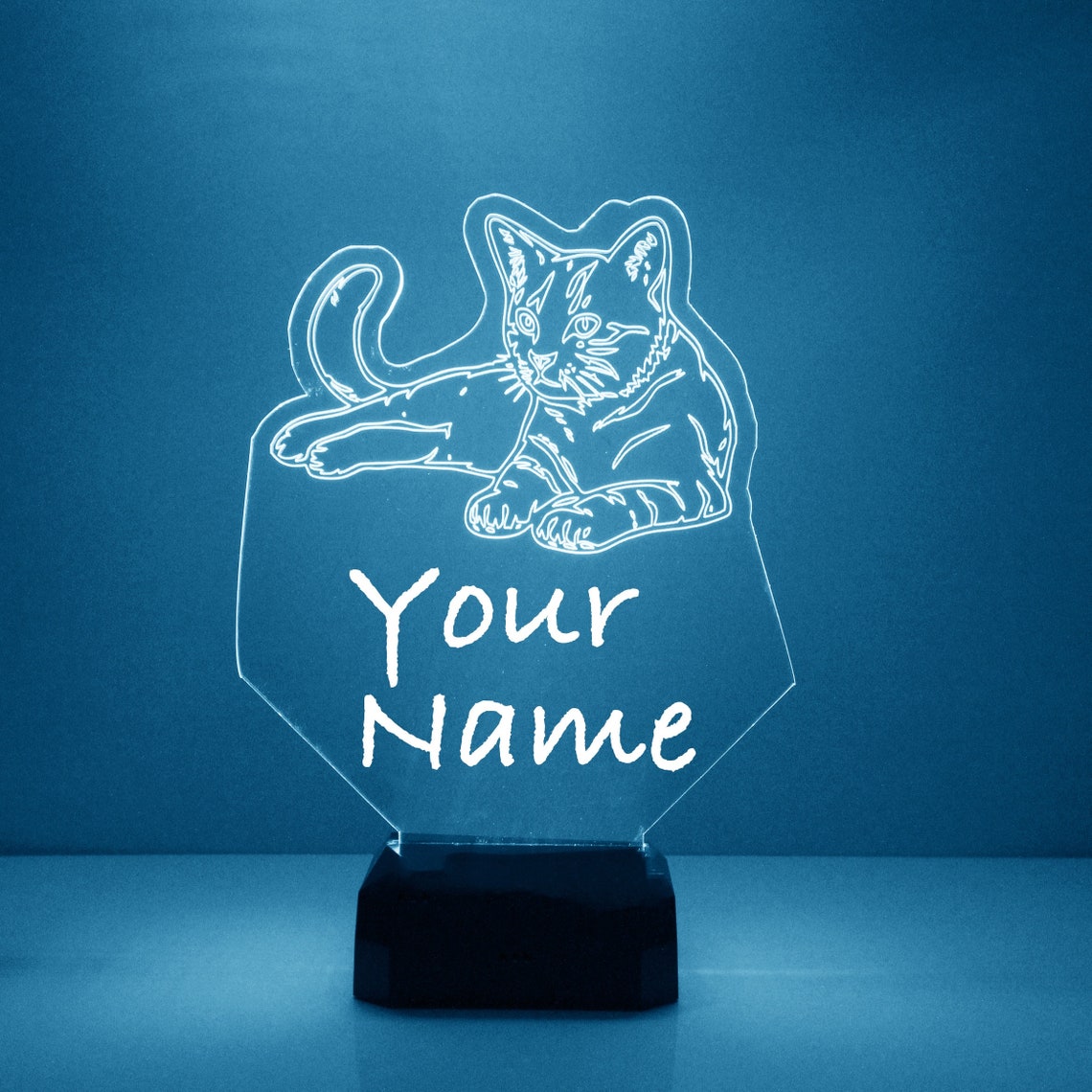 Cat Night Light Personalized Free LED Night Lamp With - Etsy