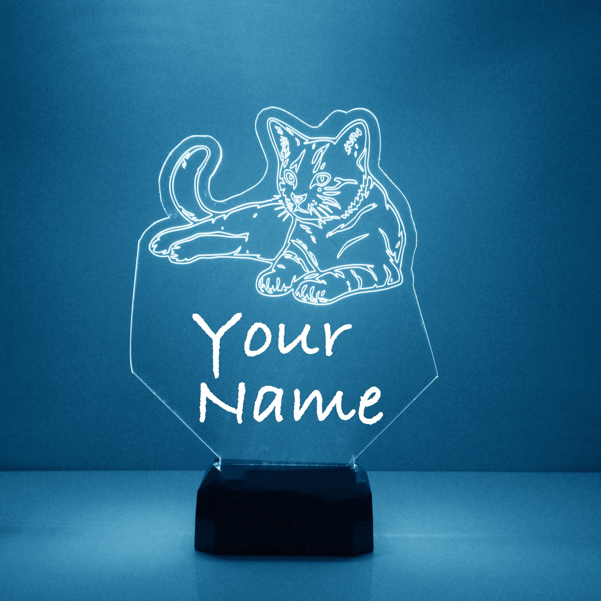 Cat Night Light Personalized Free LED Night Lamp With - Etsy