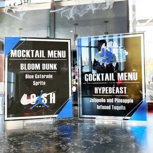 Custom Bar Menu, Bar Bat Mitzvah Event Décor, UV Printed Acrylic Menu ...