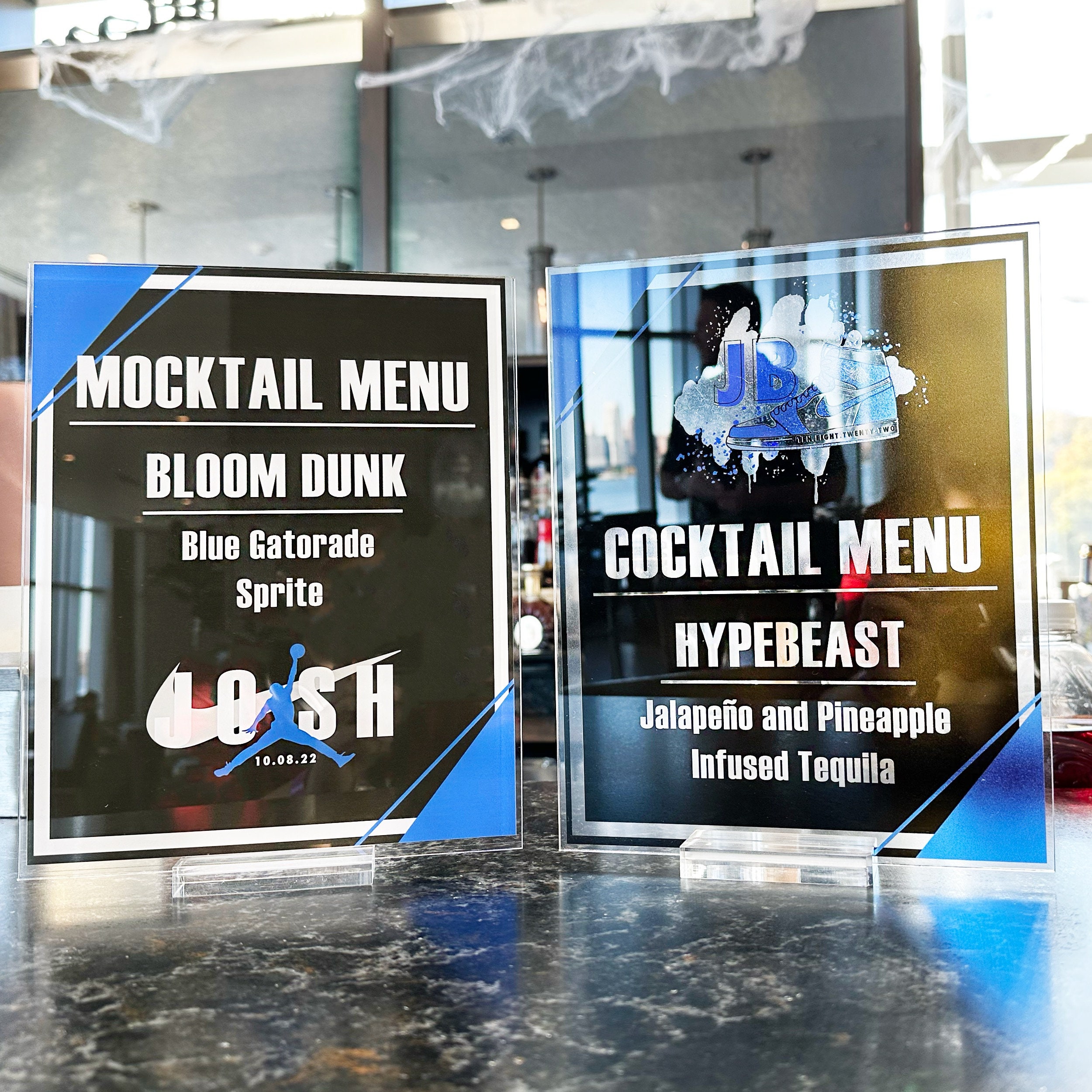 Custom Bar Menu, Bar Bat Mitzvah Event Décor, UV Printed Acrylic Menu ...
