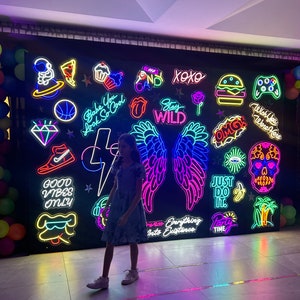 Light up Neon Photo Booth, Party Rental, Glow Bar/bat Mitzvah/ Wedding ...