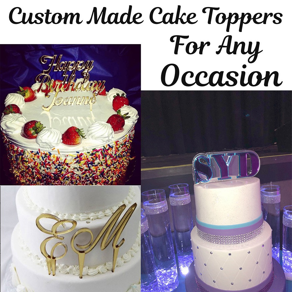 Custom Made Mirrored Acrylic Cake Topper Create Your Own | Etsy