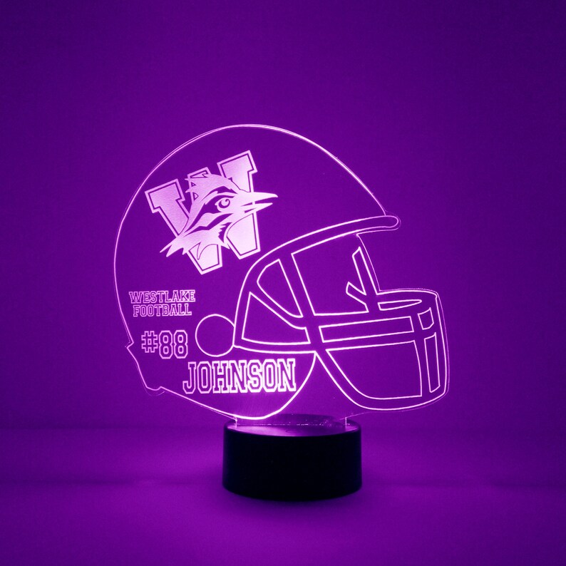 Custom Football Helmet LED Night Light Lamp Personalized - Etsy