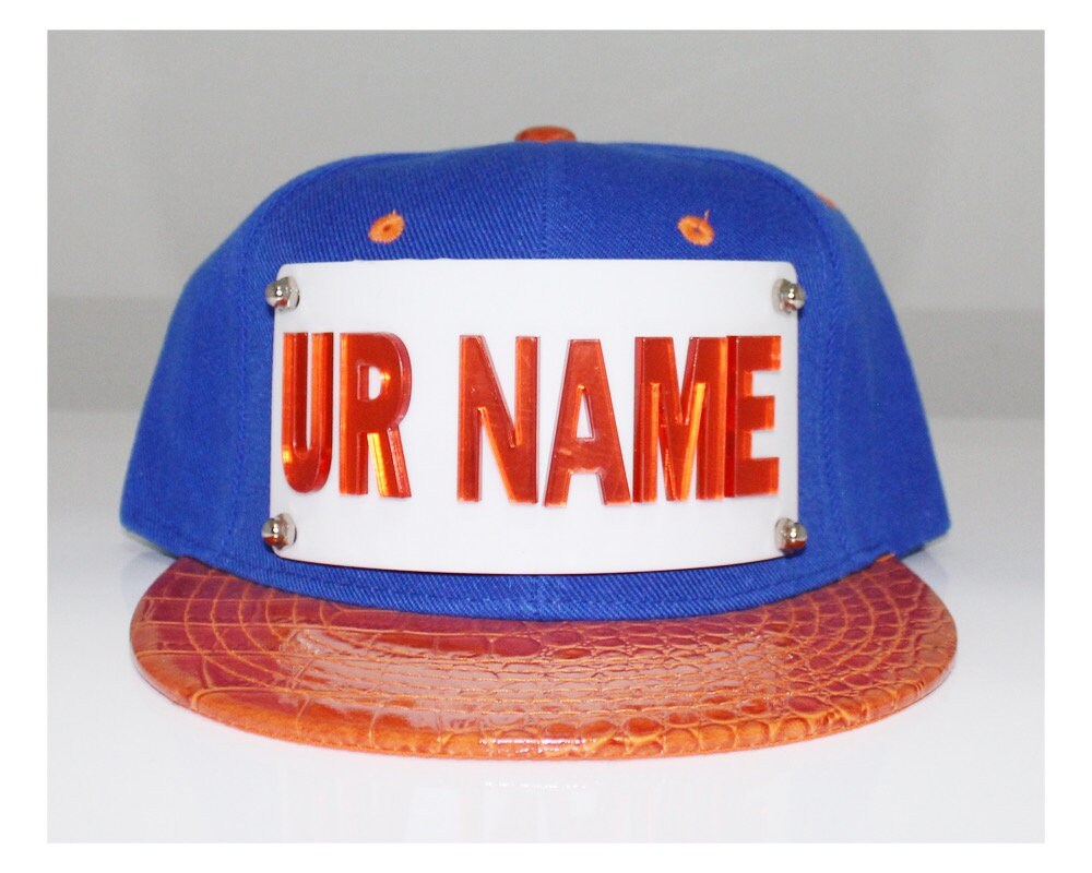 Snapback Hat mirrored Letters Logo Reproduction Name - Etsy