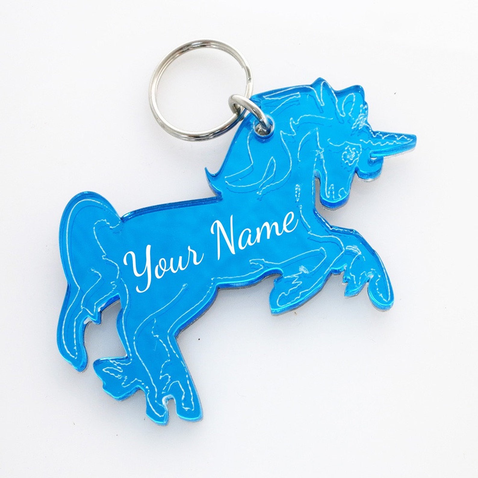 Personalized Unicorn Key Chain, Engraved With Name - Etsy