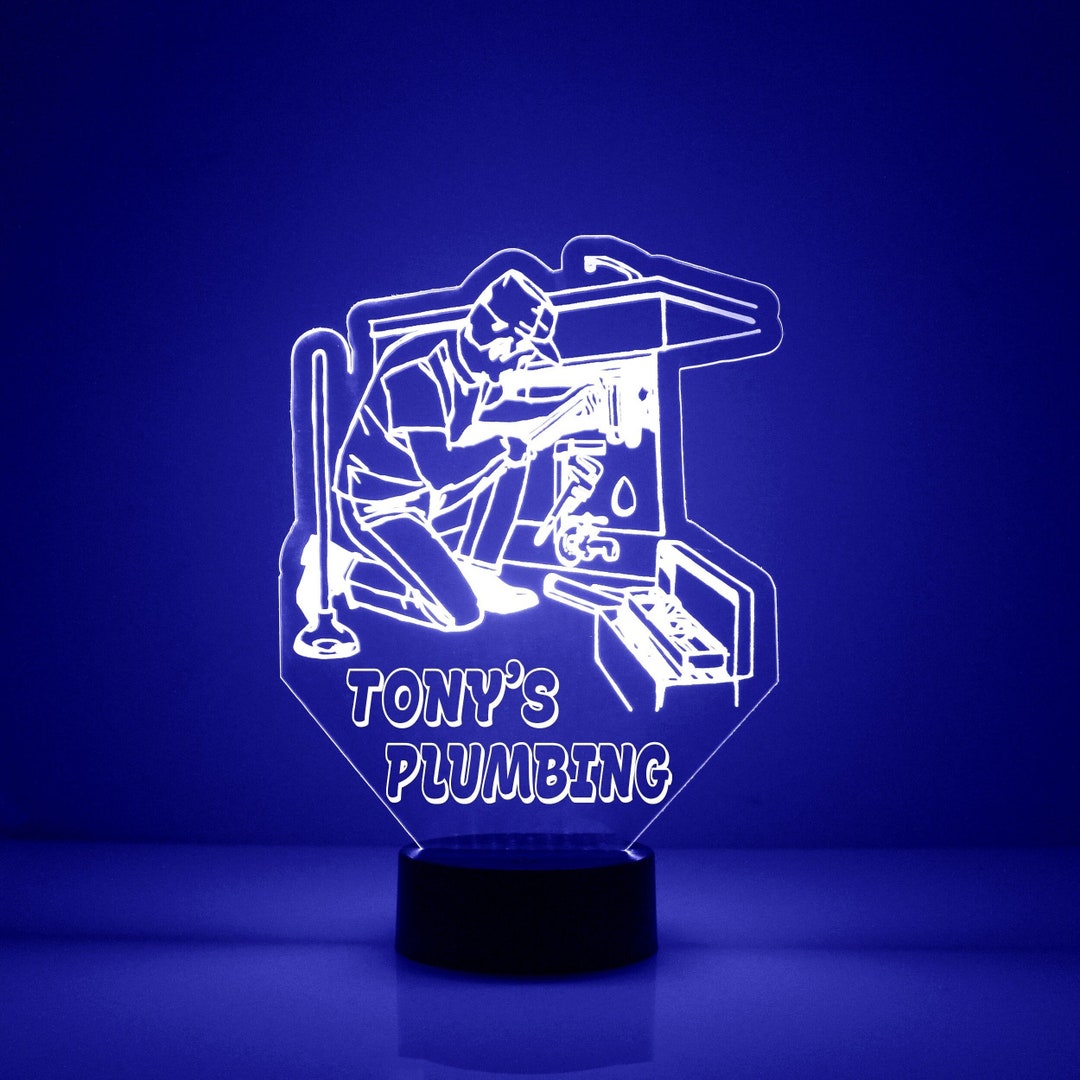 Plumbers Sign, Light up Decor, Personalized Free, LED Night Lamp, With ...