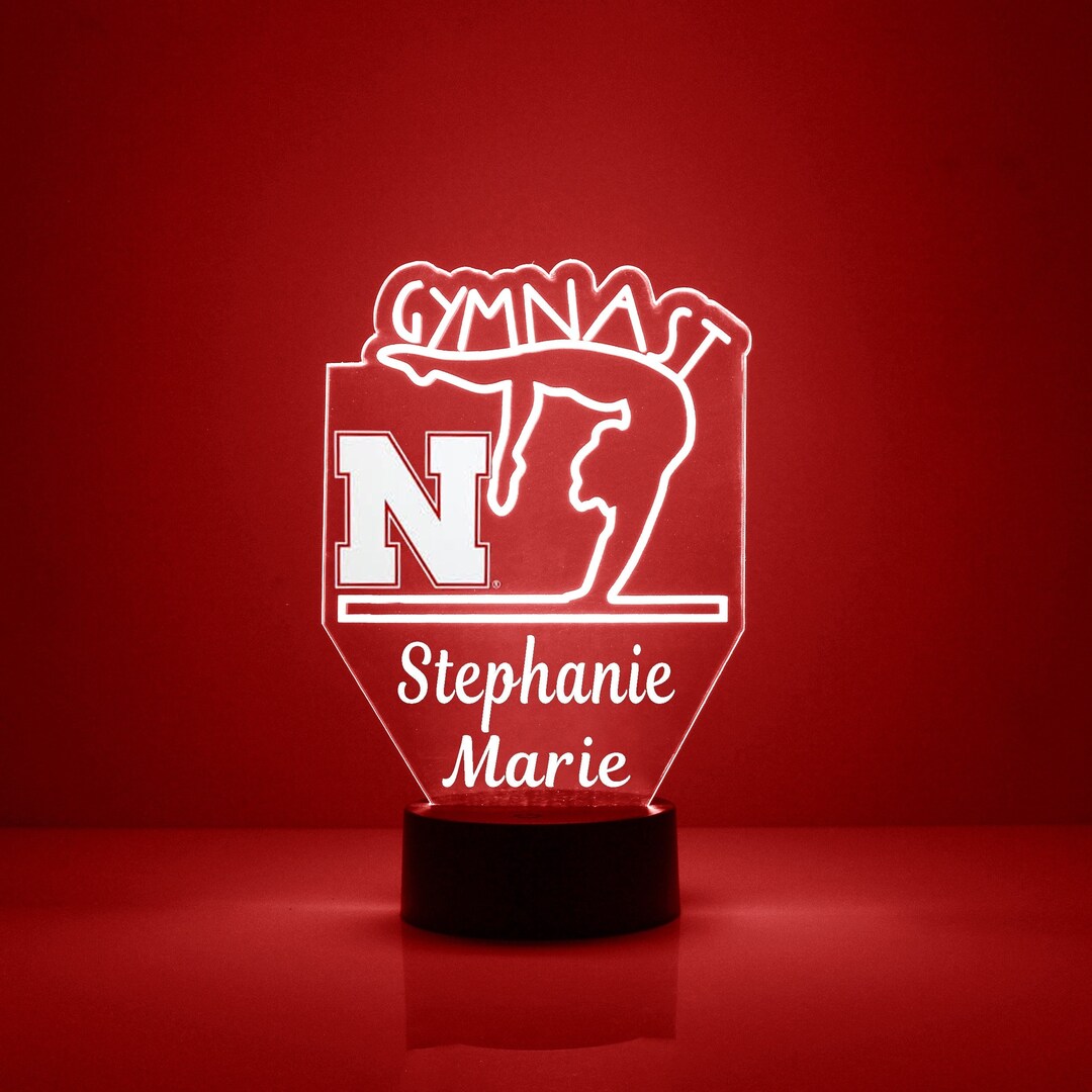 Nebraska Cornhuskers Gymnastics, Personalized Sports Fan Lamp, School ...