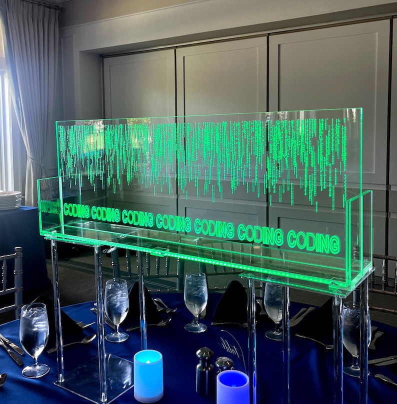Custom Made LED Acrylic Light up Centerpieces - Create Your Own Logo or ...