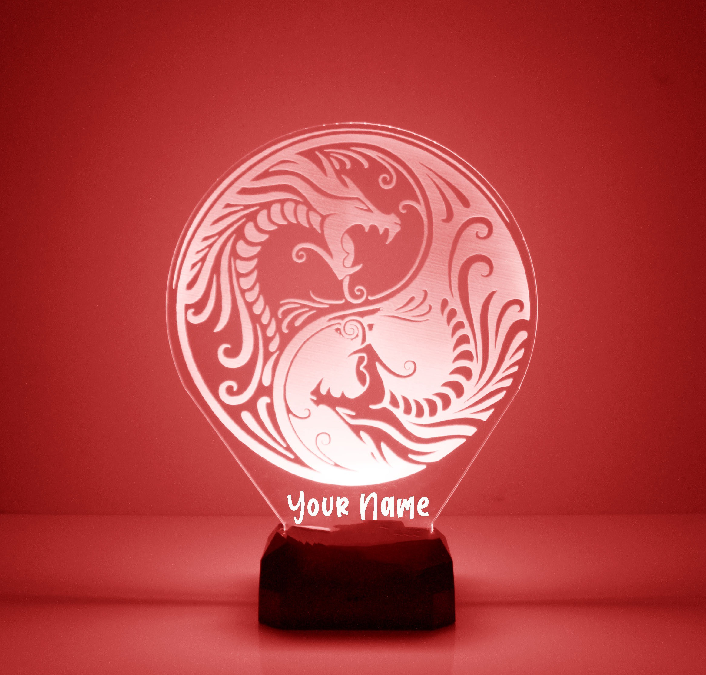 Yin Yang Night Light, Personalized Free, LED Night Lamp, With Remote ...