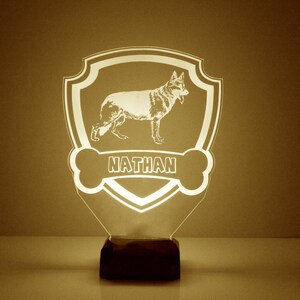 Light up Dog Sign, Personalized Free, LED Night Lamp, With Remote ...