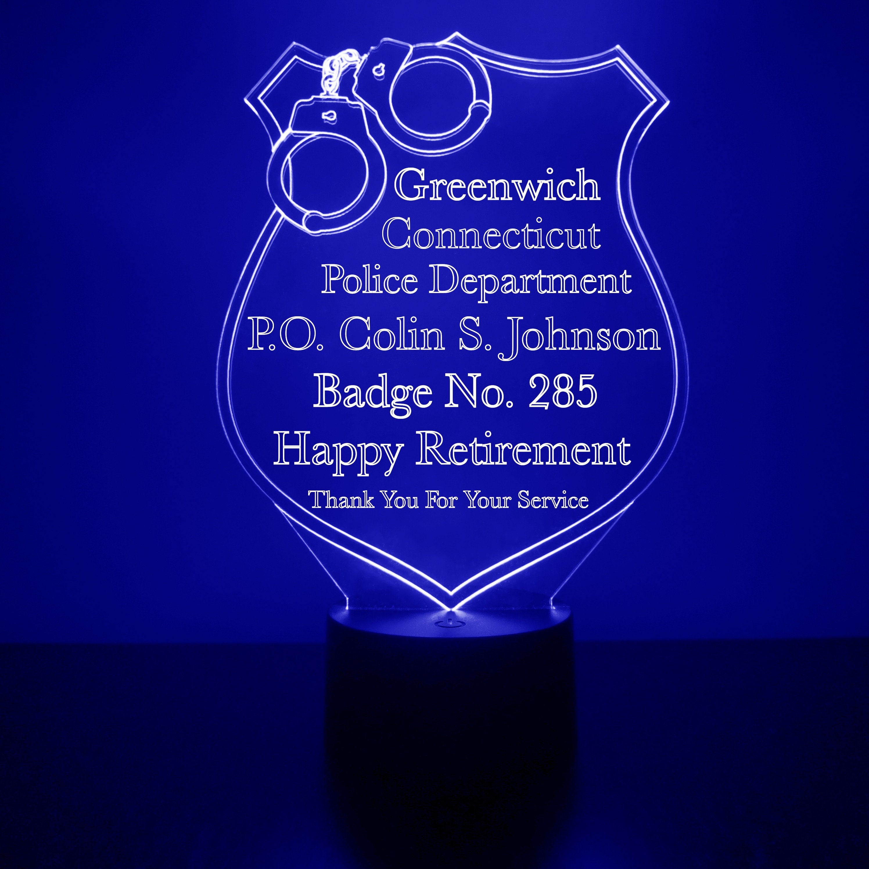 Police Department Night Light Personalized Free LED Night | Etsy