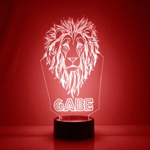 Lion Night Light, Personalized Free, LED Night Lamp, With Remote ...