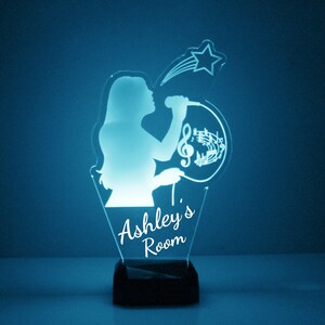Musician, Girl Singer- Night Light, Personalized Free, LED Night Lamp ...