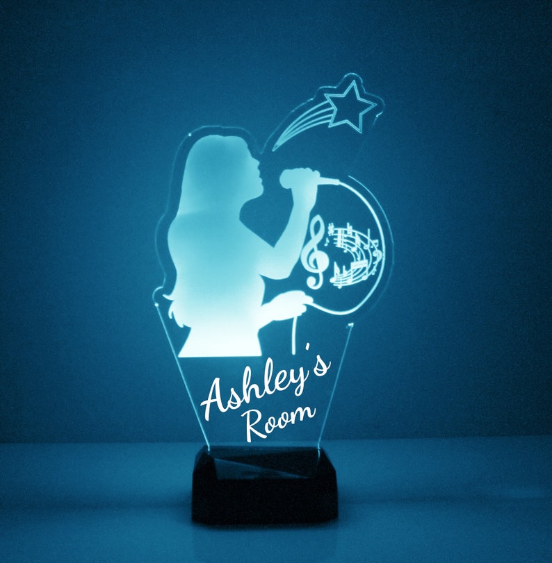 Musician Girl Singer Night Light Personalized Free LED - Etsy