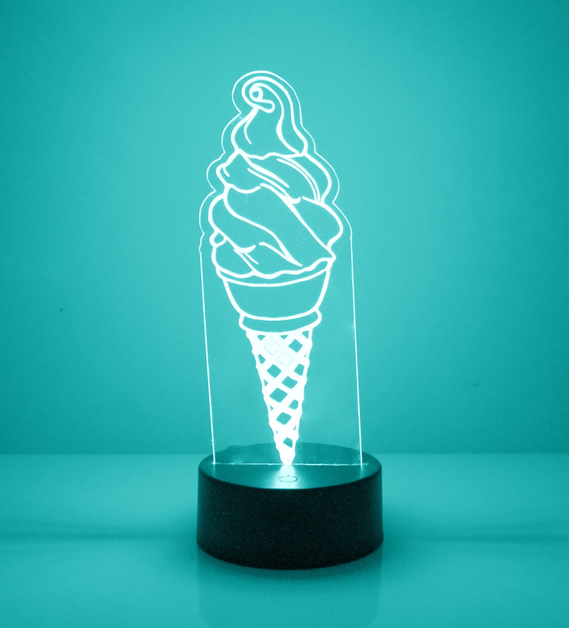 Ice Cream Cone, Light up Sign, Personalized Free, LED Night Lamp, With ...