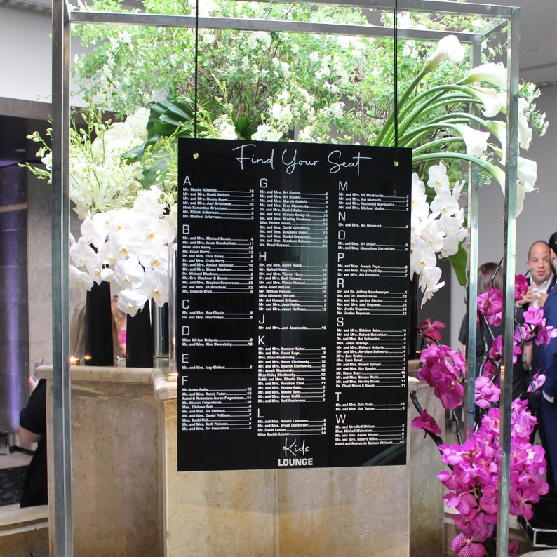 Custom Made Acrylic Seating Chart, Wedding Seating Chart, Find Your ...