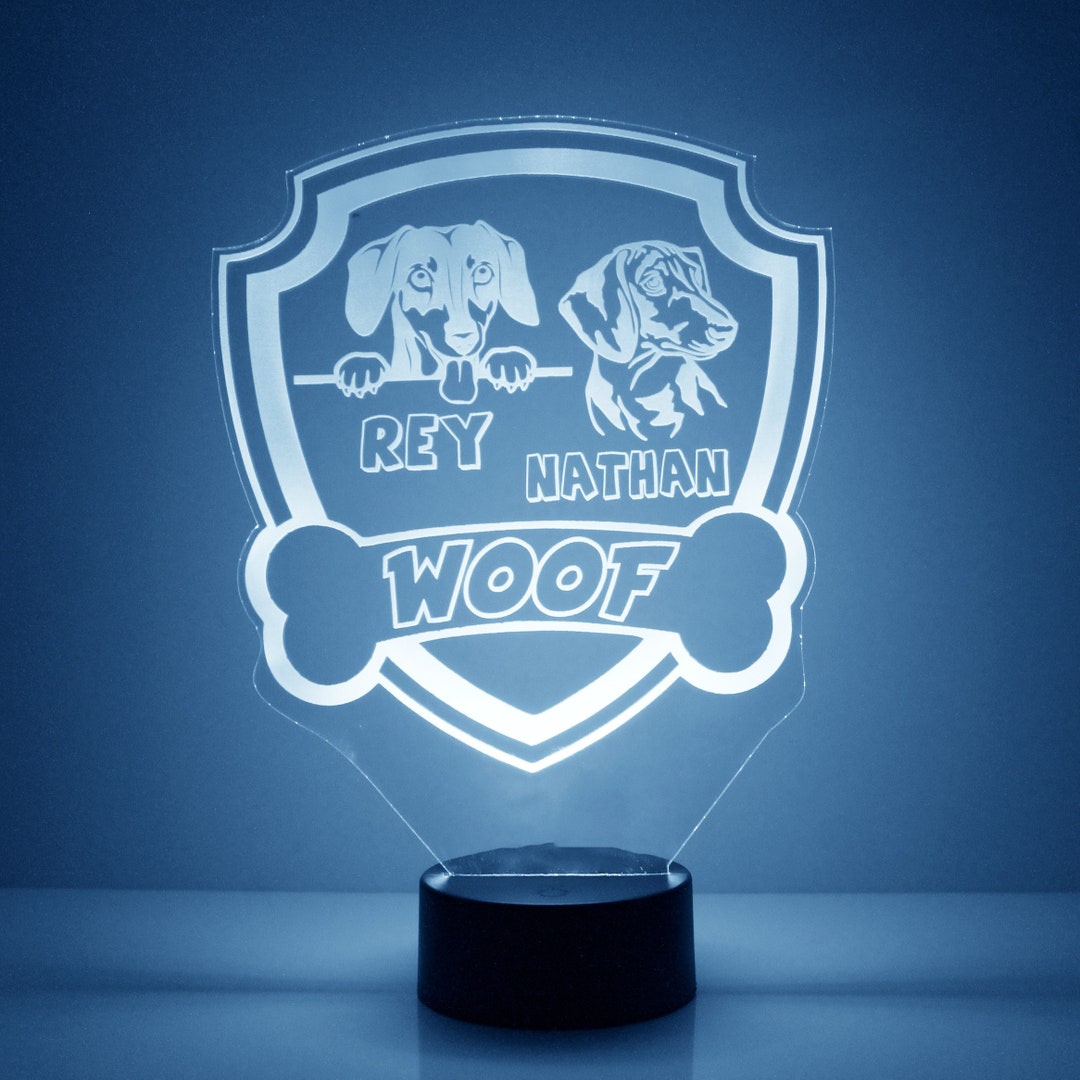 Light up Dog Sign, Personalized Free, LED Night Lamp, With Remote ...