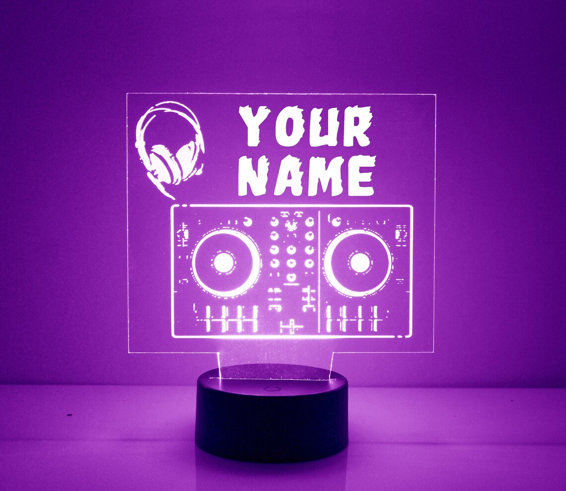 DJ Board Night Light Personalized Free LED Night Lamp With - Etsy