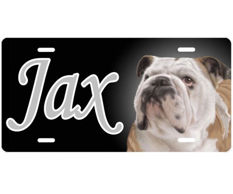 Bulldog Vanity Dog License Plate Auto Tag Create Your | Etsy