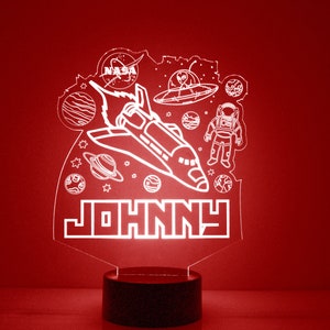 Rocket Ship, Space Theme Night Light, Personalized Free, LED Night Lamp ...
