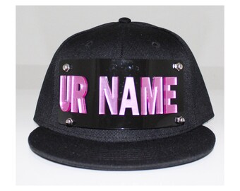 Snapback Hat mirrored Letters Logo Reproduction Name | Etsy