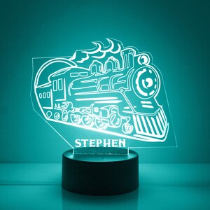 Train Night Light, Personalized Free, LED Night Lamp, With Remote ...