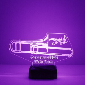 Trombone Set Night Light, Personalized Free, LED Night Lamp, With ...