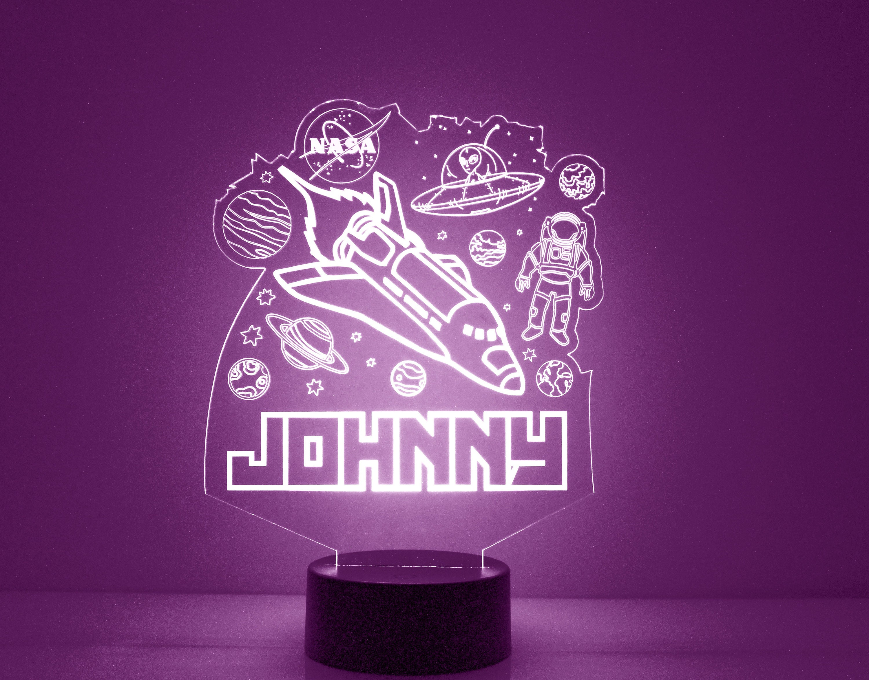Rocket Ship Space Theme Night Light Personalized Free LED | Etsy