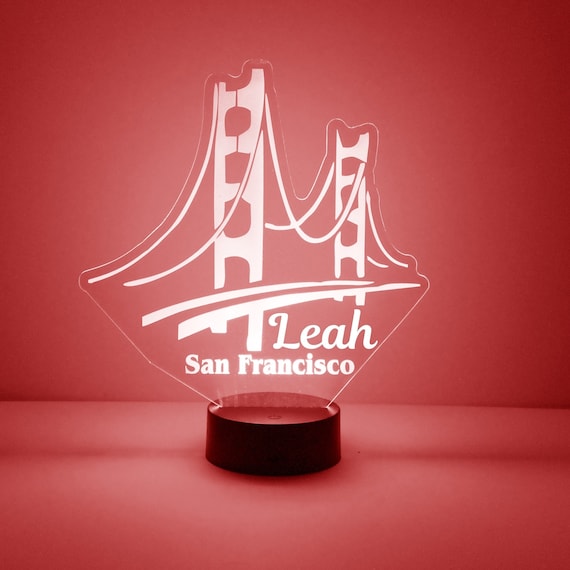 San Francisco Theme Light Personalized Free LED Night Lamp | Etsy
