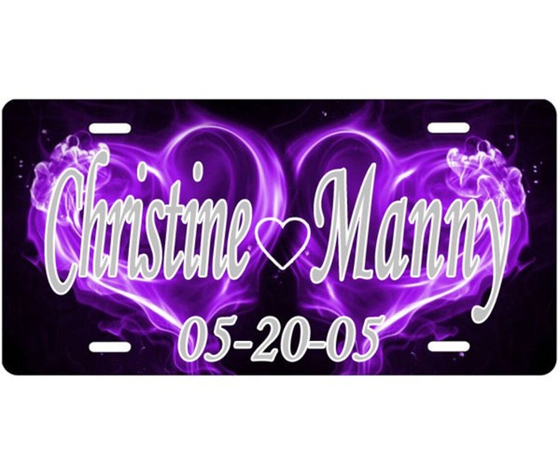 Vanity License Plate Auto Tag Create Your Own Names - Etsy