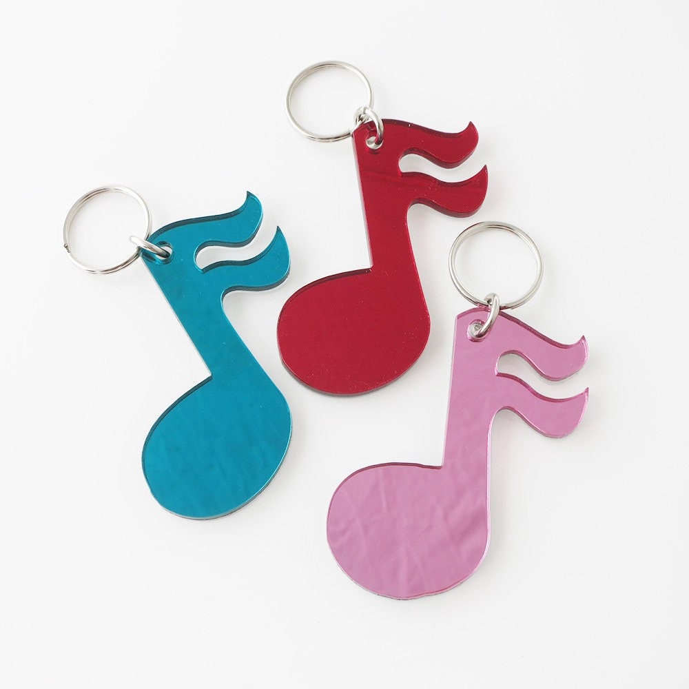 Personalized Music Note Key Chain Engraved With Name | Etsy