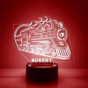 Train Night Light, Personalized Free, LED Night Lamp, With Remote ...