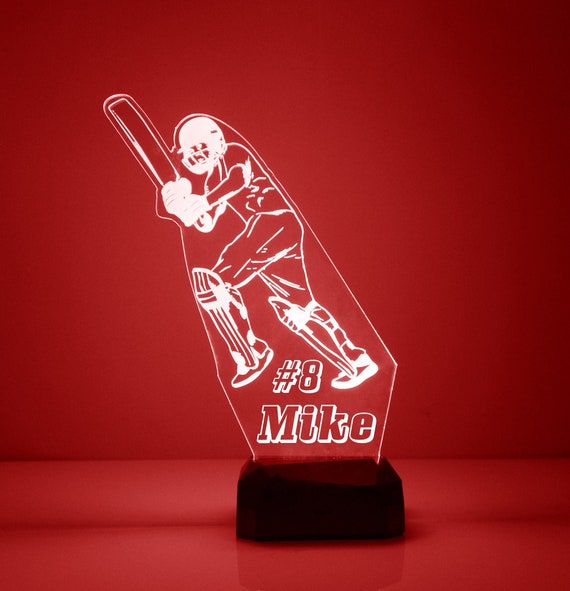 Cricket Player Night Light Personalized Free LED Night Lamp - Etsy