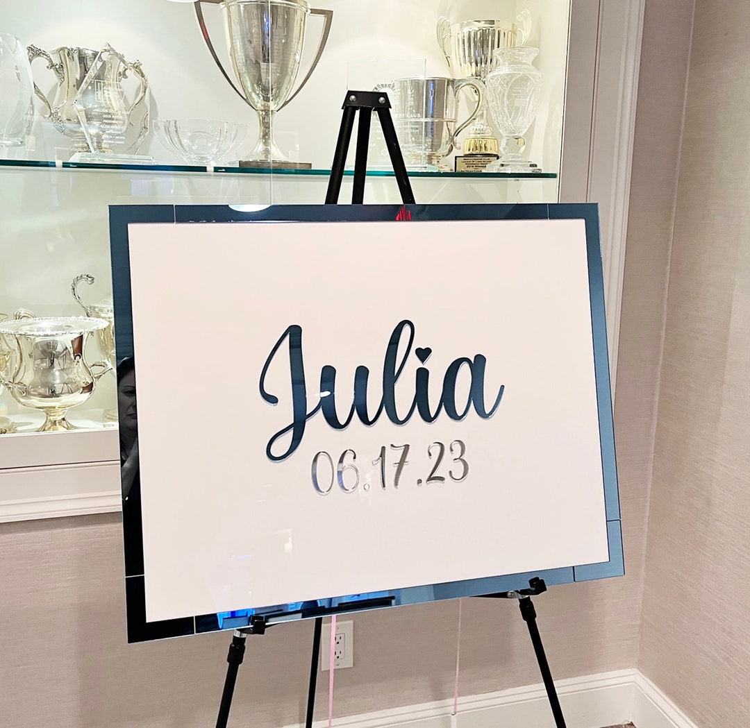 Custom Made Bar/bat Mitzvah/ Wedding/ Party Mirrored Acrylic Sign in ...