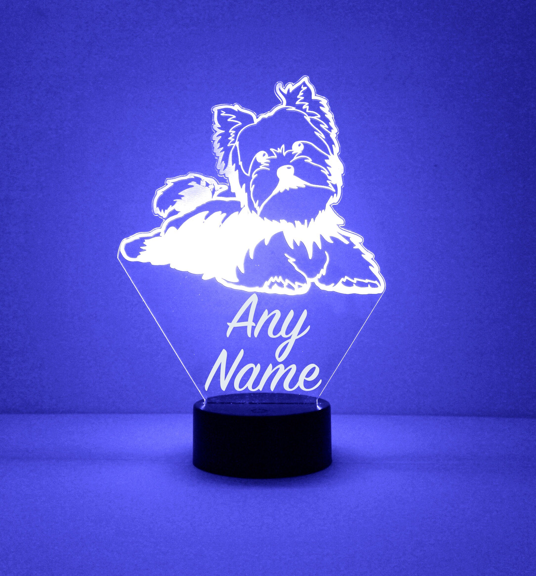 Light up Yorkie Dog Sign Personalized Free LED Night Lamp | Etsy