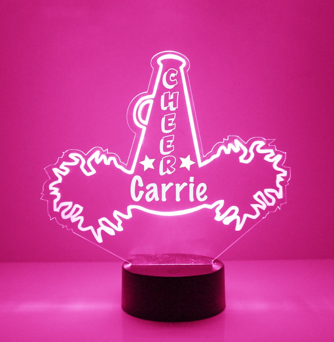 Cheerleader Megaphone Night Light, Personalized Free, LED Night Lamp ...