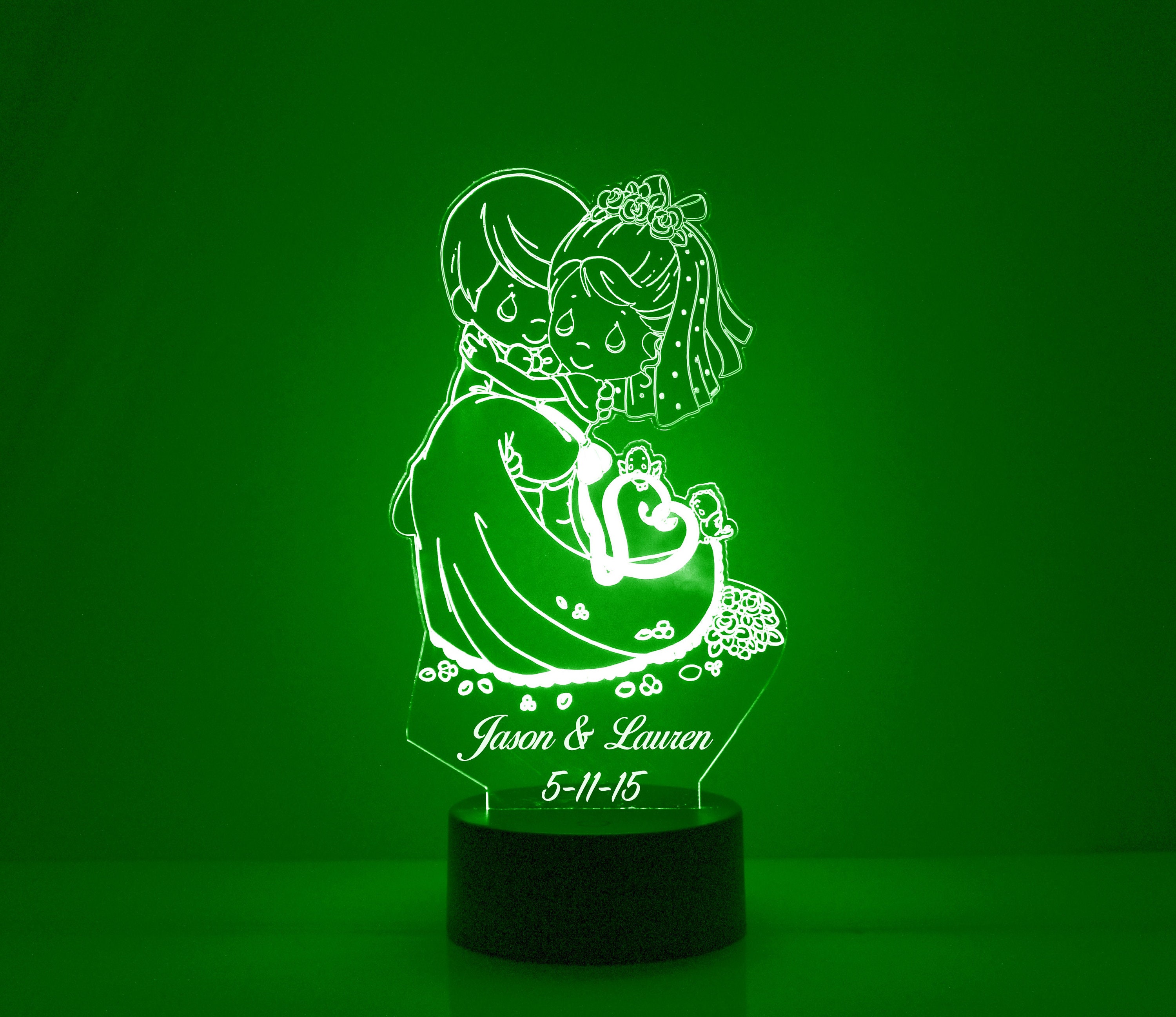 Precious Wedding Couple Night Light Personalized Free LED - Etsy