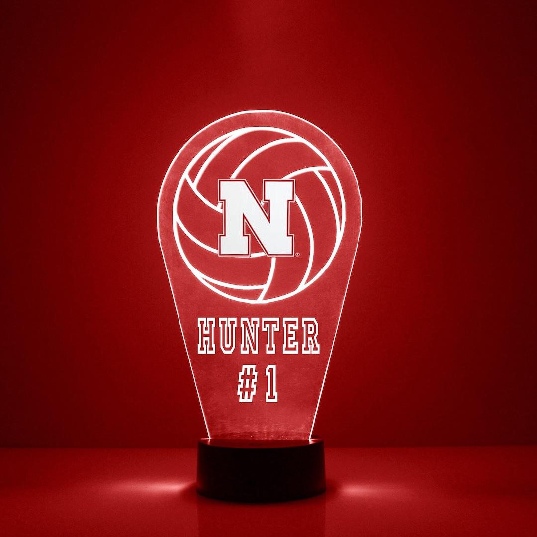 Nebraska Cornhuskers Volleyball, Personalized Sports Fan Lamp, School ...