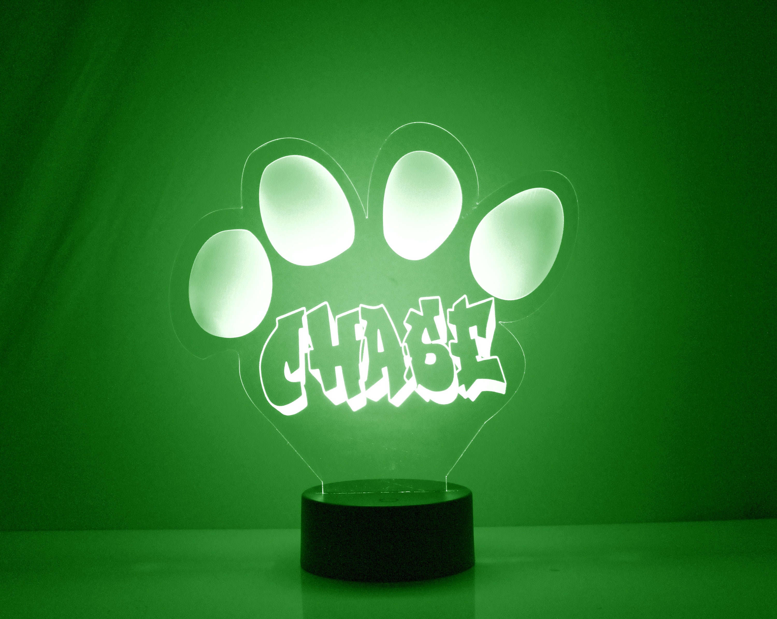 Paw Print Night Light Personalized Free LED Night Lamp With - Etsy