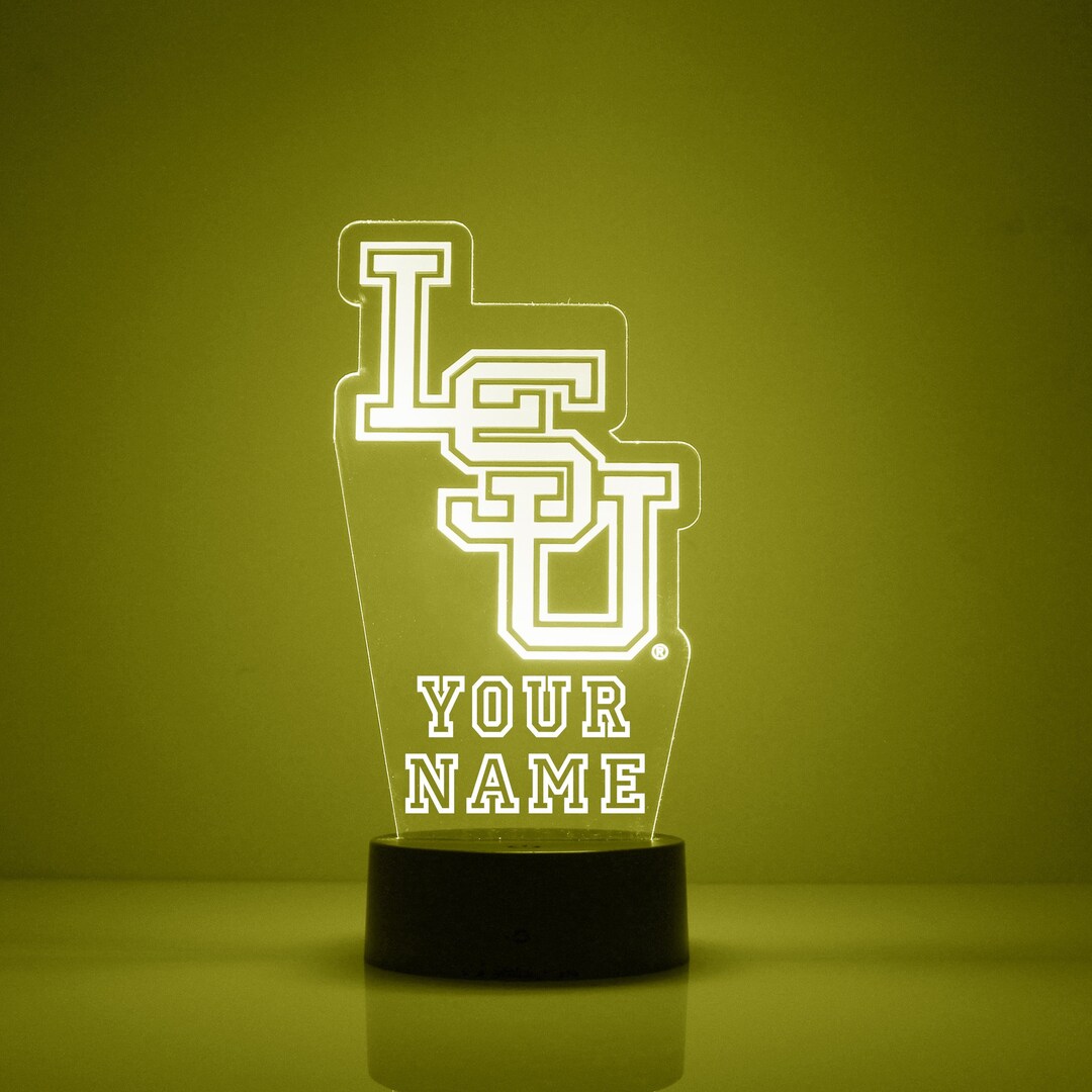 LSU Tigers School Logo, Personalized Sports Fan Lamp, Engraved, LSU ...