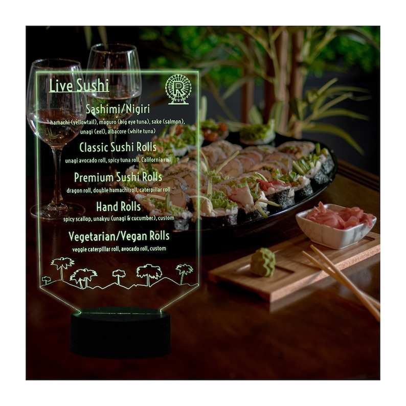 Light up Menu's Bar Sign's Table Number's - Etsy