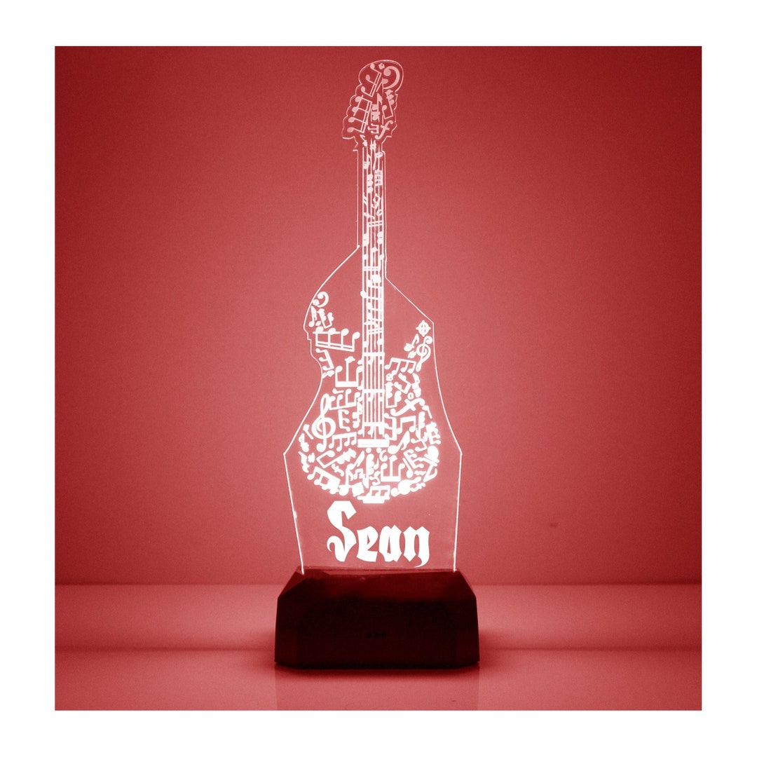Electric Guitar Night Light, Personalized Free, LED Night Lamp, With ...