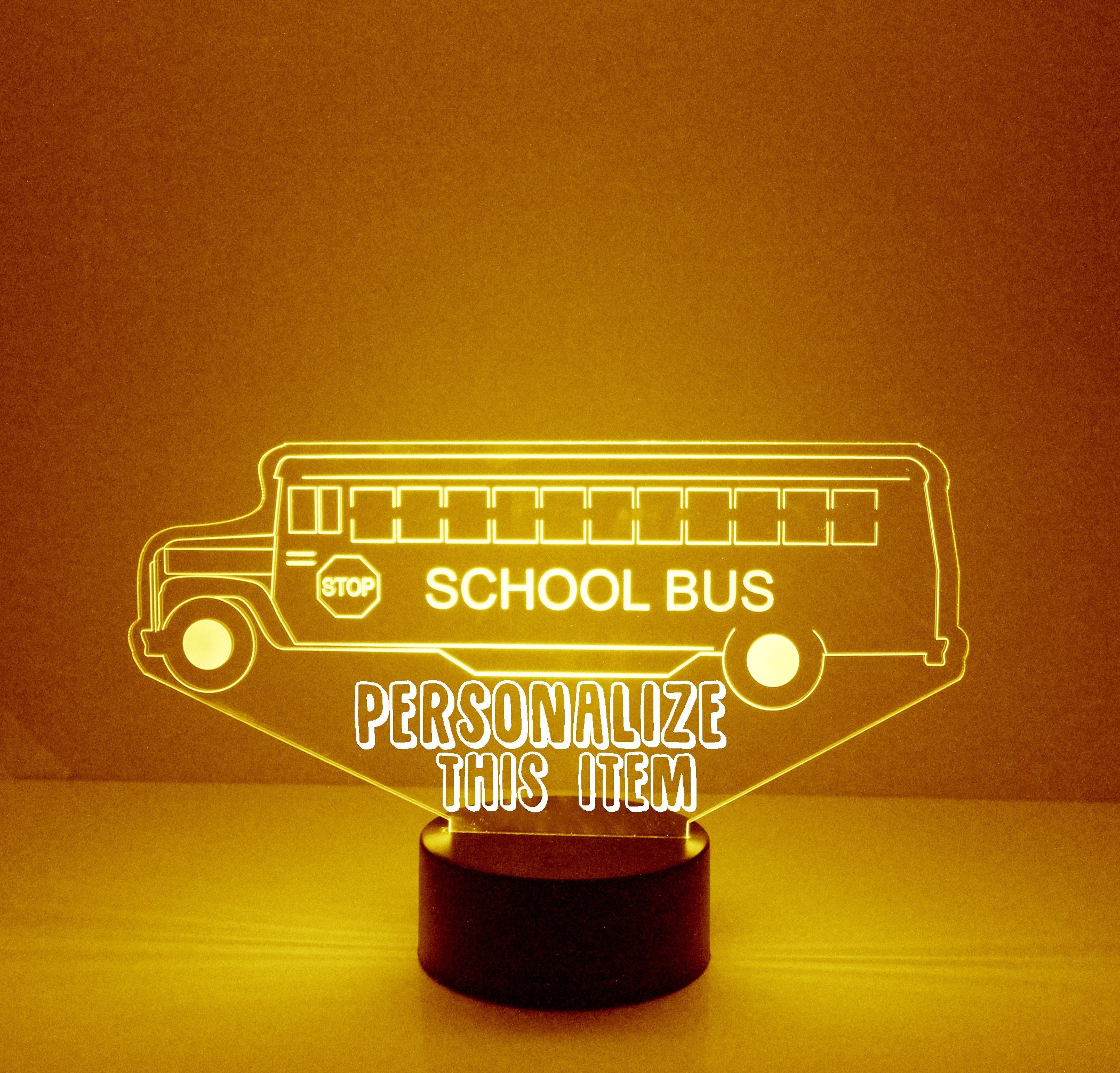 School Bus Light Personalized Free LED Night Lamp With - Etsy