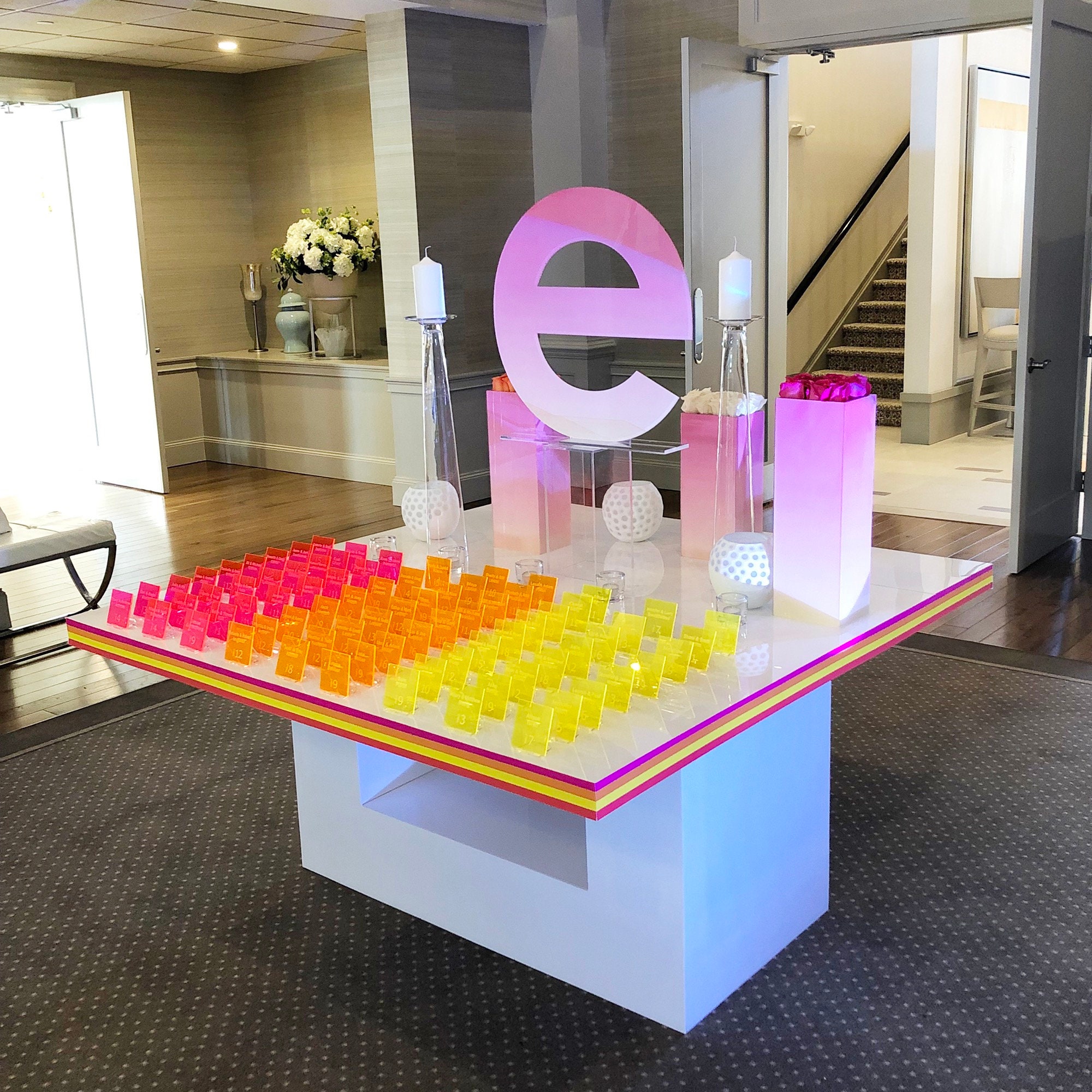 Personalized Neon Glow Acrylic Place Cards Escort Cards - Etsy