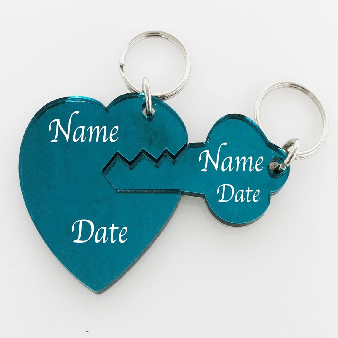 Personalized Heart Key Chain Engraved Acrylic Heart and - Etsy