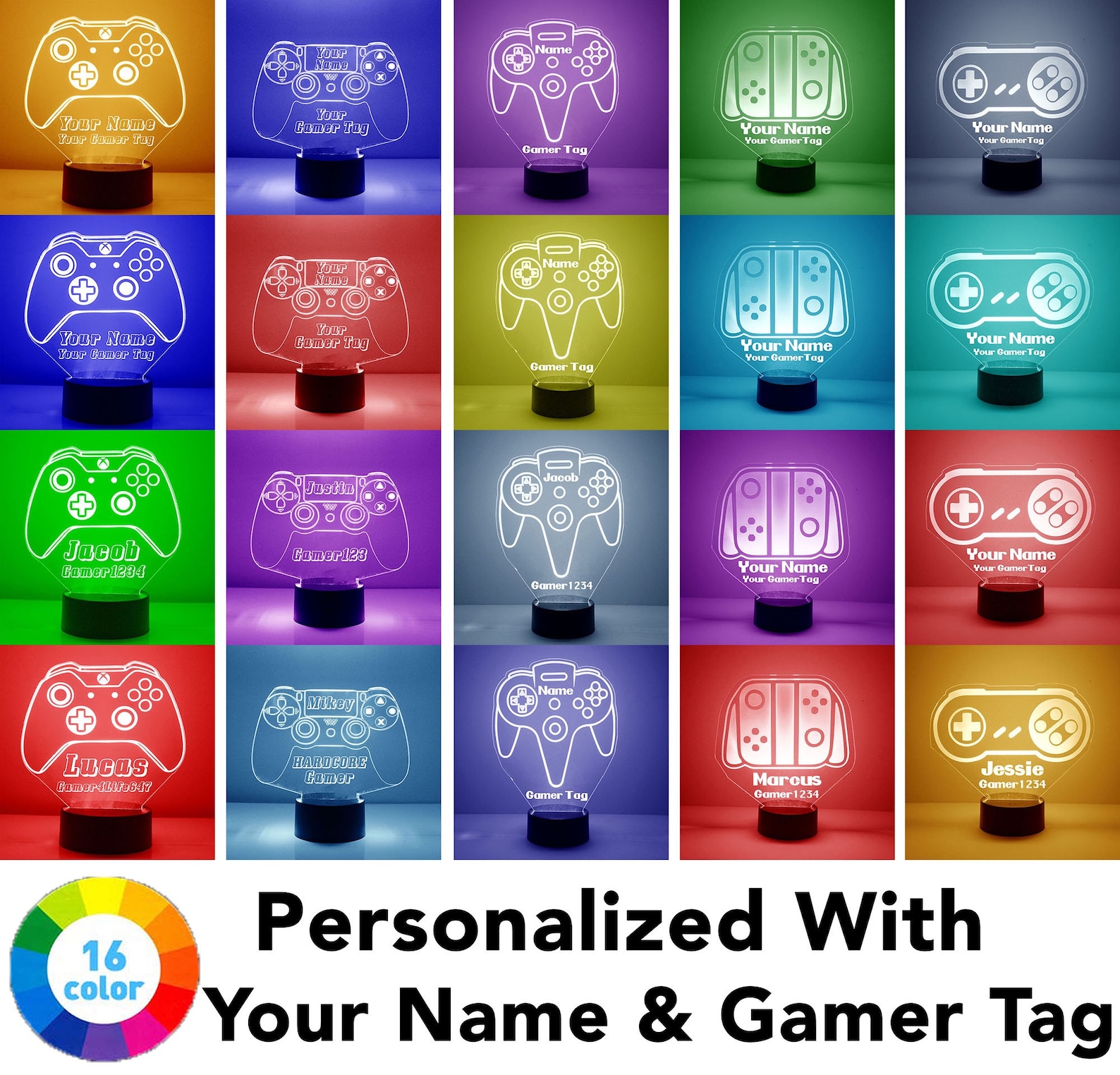 Game Controller Night Light Personalized Free LED Night | Etsy