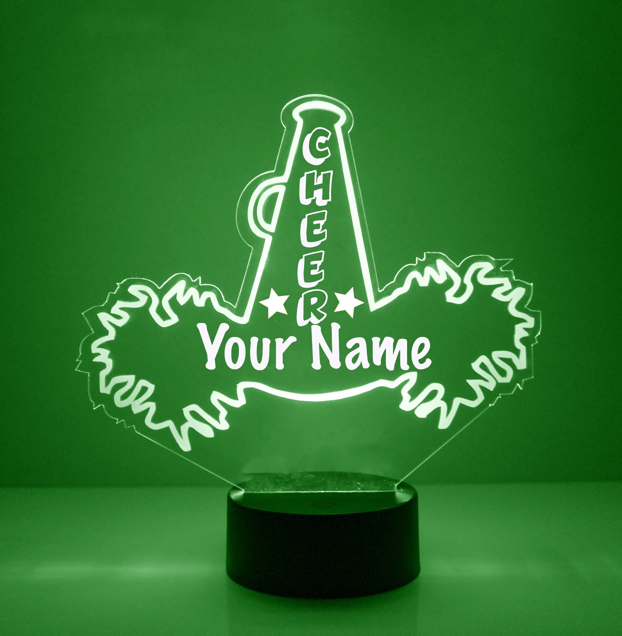 Cheerleader Megaphone Night Light, Personalized Free, LED Night Lamp ...