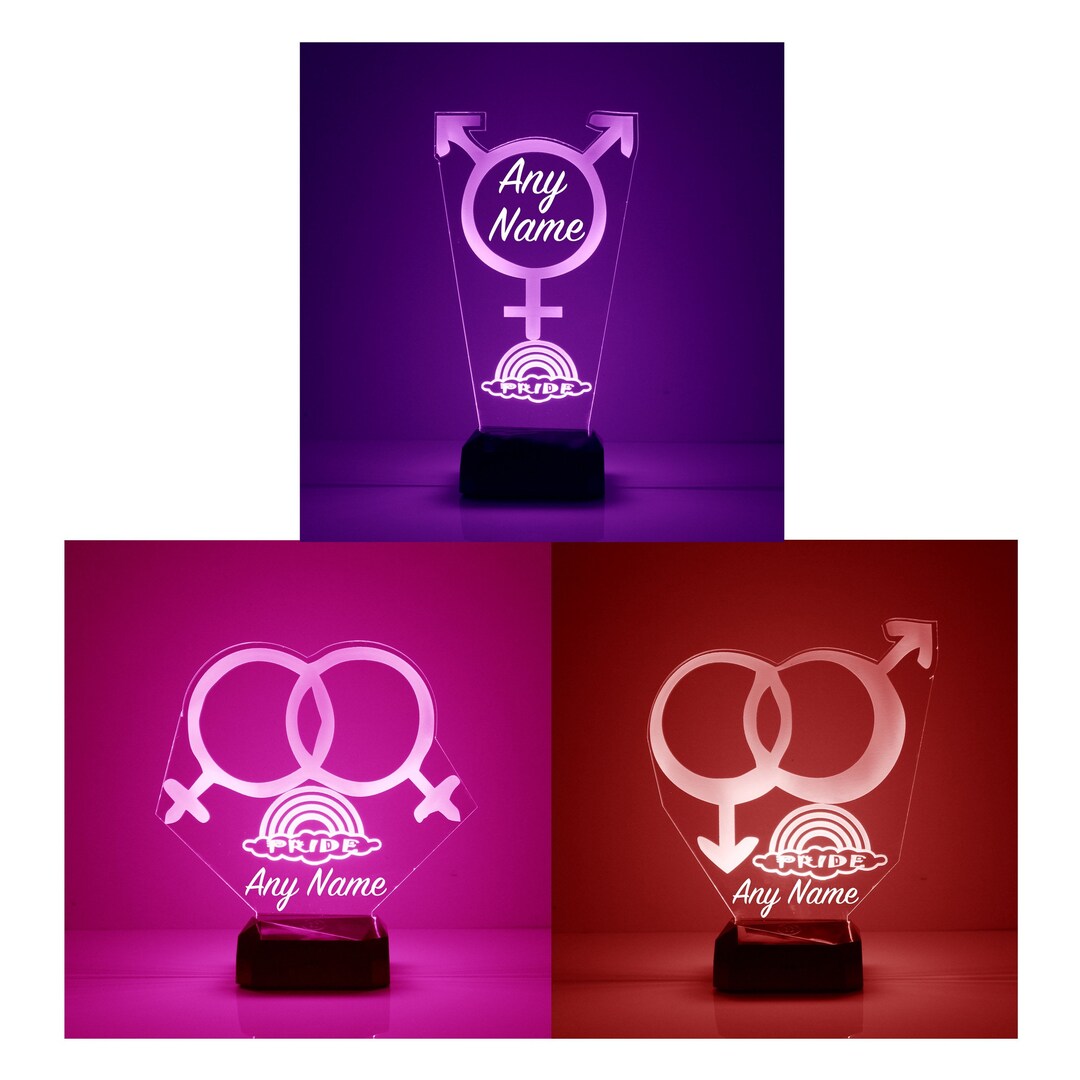 Pride LED Lamp Light Up, Gay Pride Lamp Night Light, Engraved Gift ...