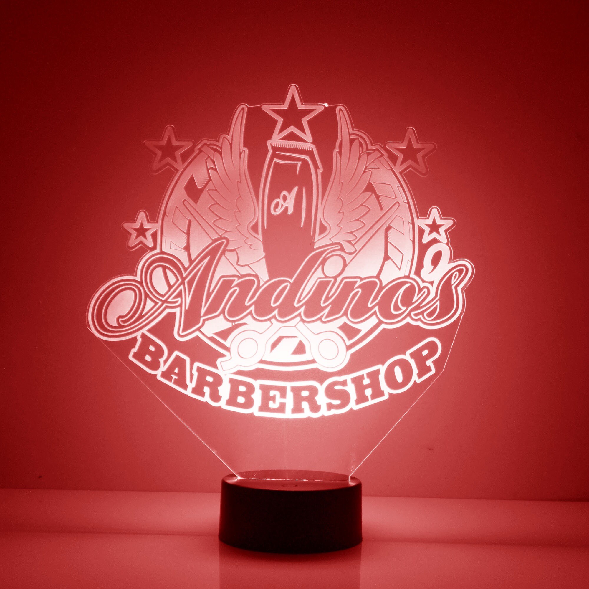 Custom Barber Shop Logo Light up Sign Personalized Free LED - Etsy