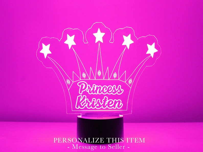 Princess Crown Night Light Personalized Free LED Night Lamp - Etsy